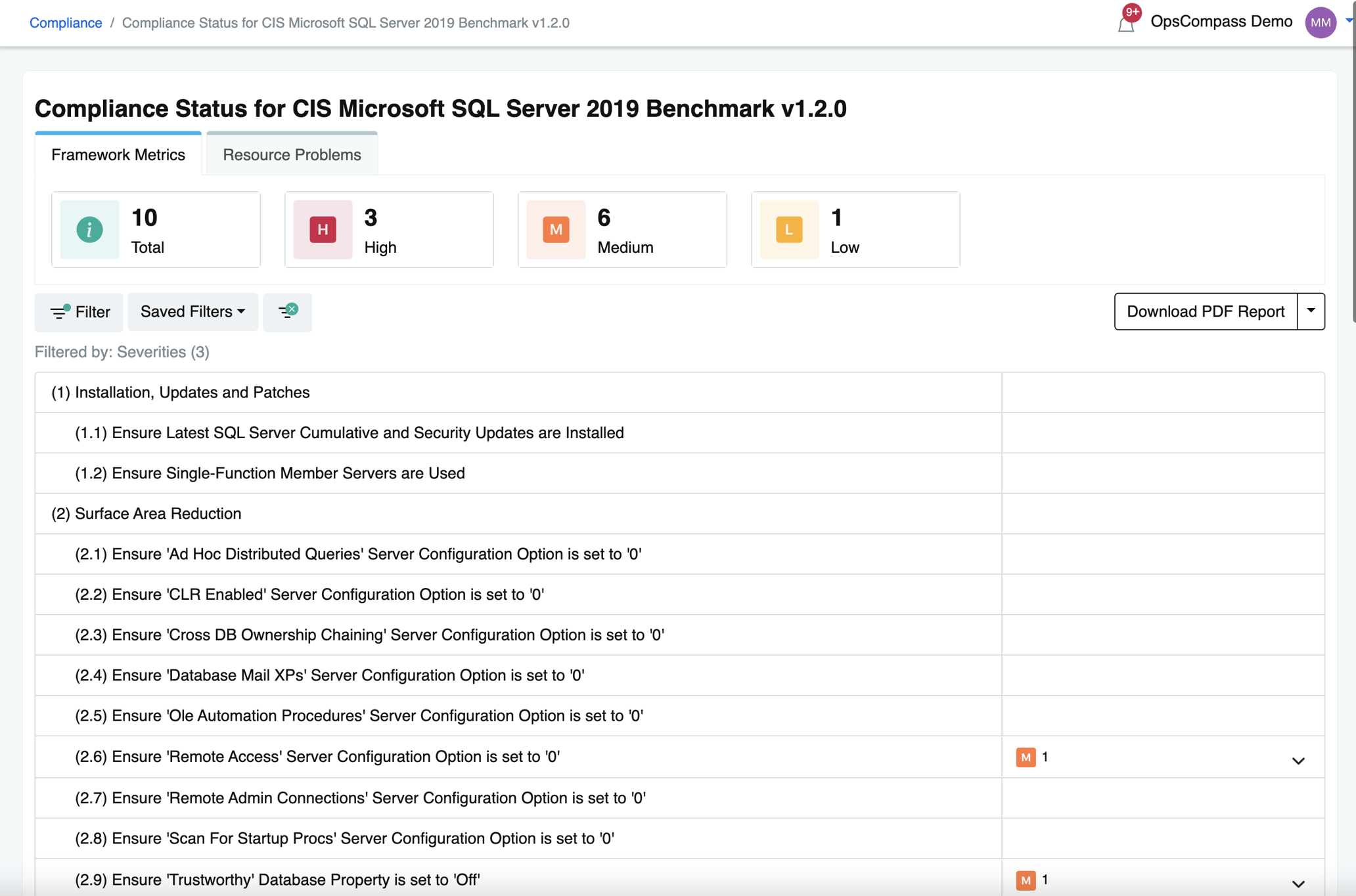 Opscompass Compliance Reporting Overview